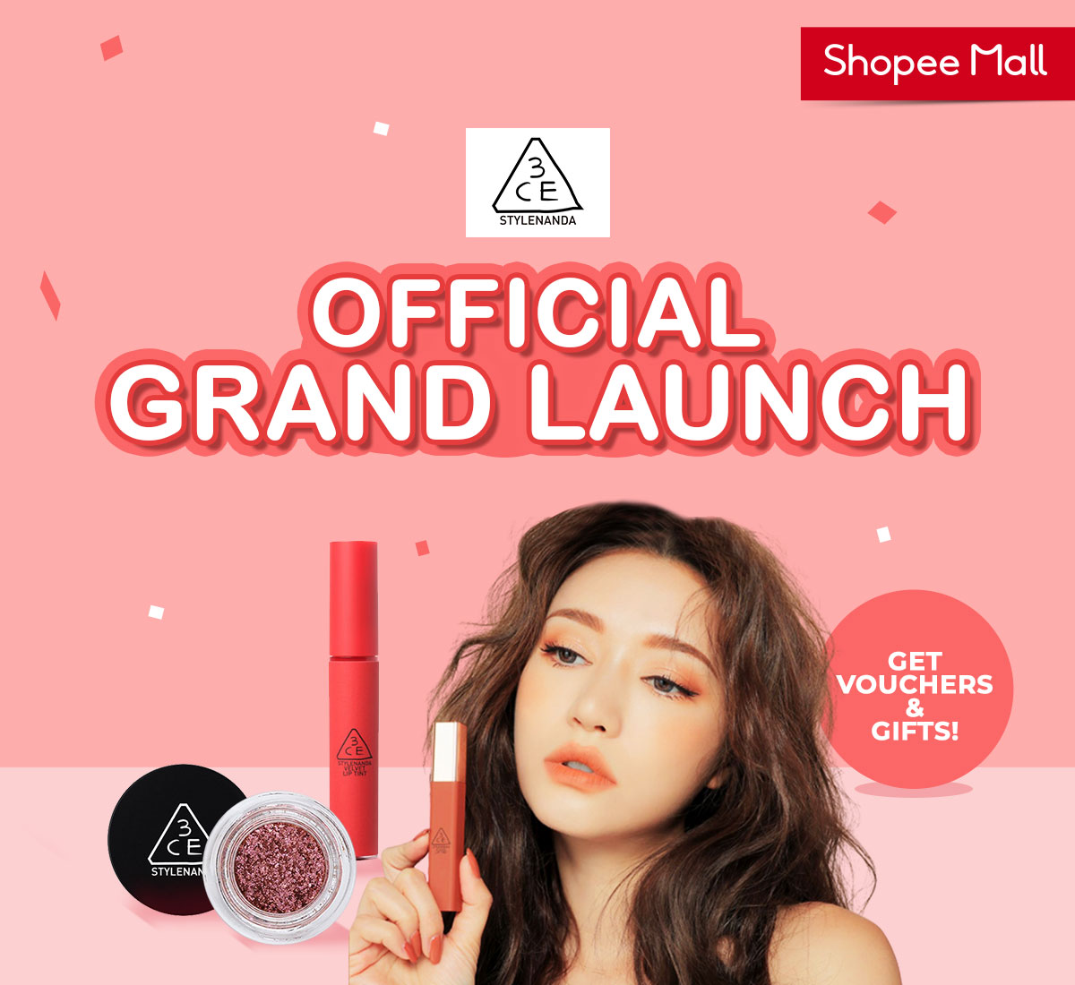 终于等到你！3CE官方正式进军Shopee，还有优惠券快来领取！