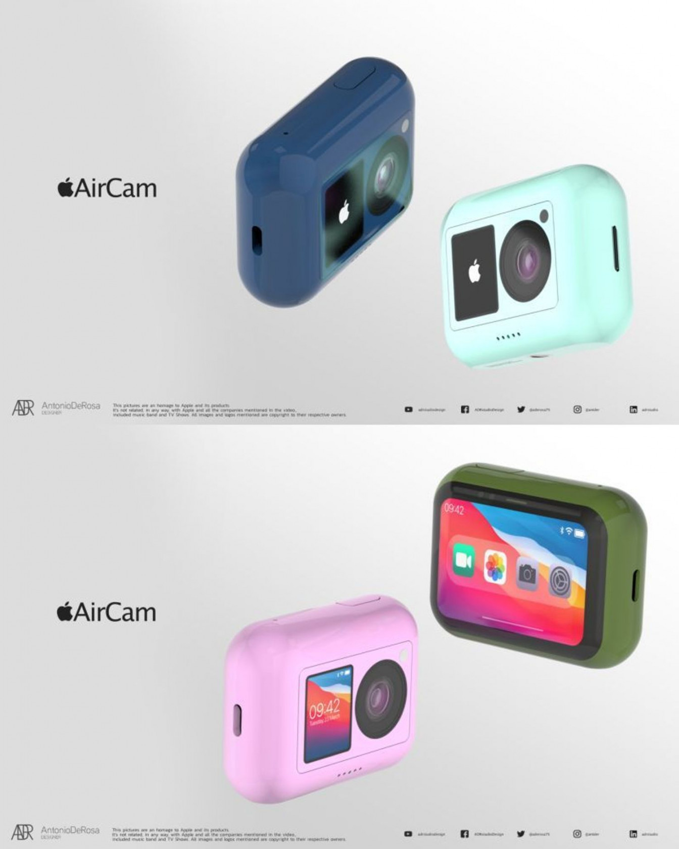 苹果新品「AirCam」概念照曝光！多功能随身相机、疗愈机身、绝美配色一次看！